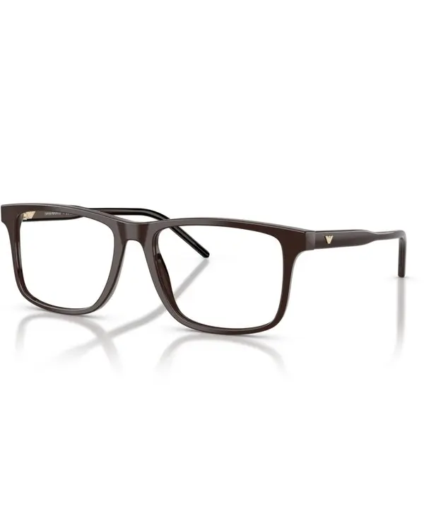 Emporio Armani Square Frame Eyeglasses - Shiny Brown