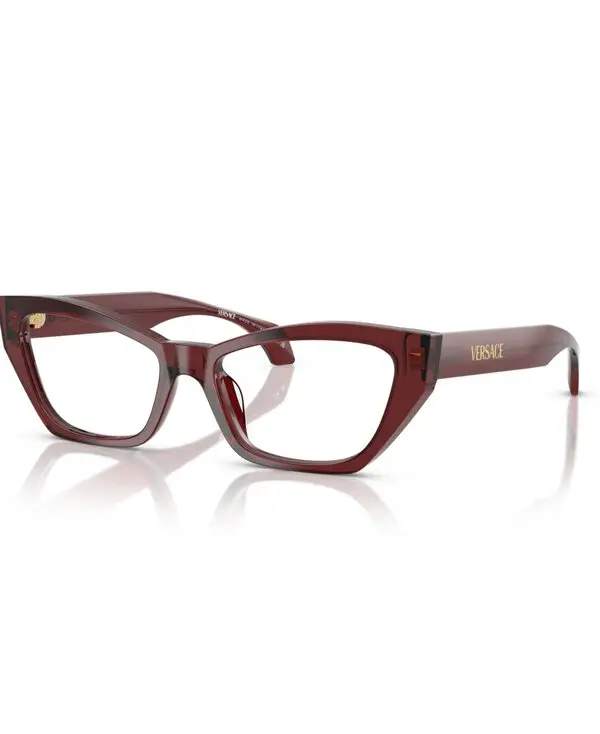 Versace Cat Eye Eyeglasses - Transparent Bordeaux