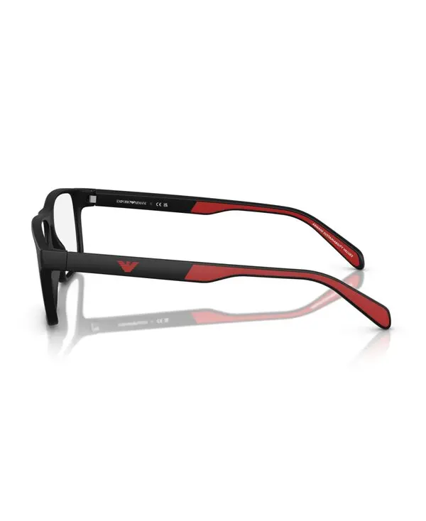 Emporio Armani Rectangle Full Rim Eyeglasses - Matte Black