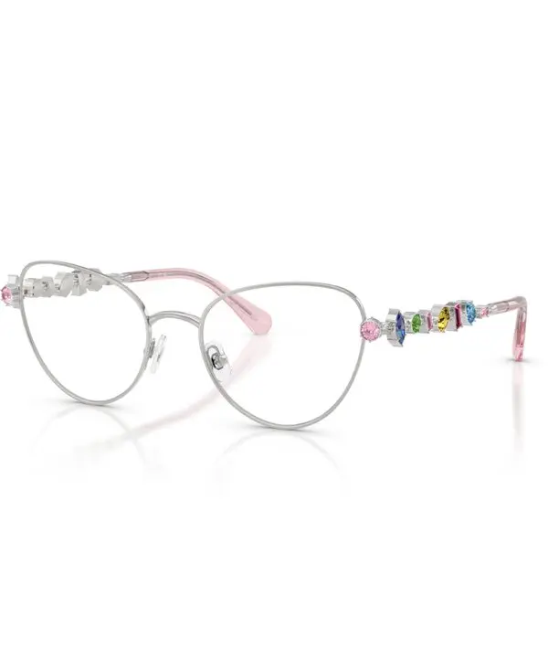 SWAROVSKI Cat Eye Eyeglasses With Embellished Frame - Silver