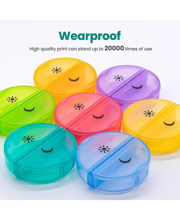 SUKUOS Weekly Pill Organizer Day 2 Times A Day - Clear