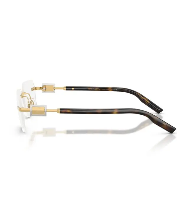 Dolce & Gabbana Rectangle Rimless Eyeglasses - Gold