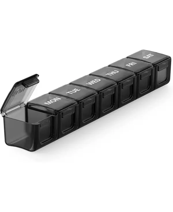 SUKUOS Extra Large Day Pill Organizer Easy To Open - Black
