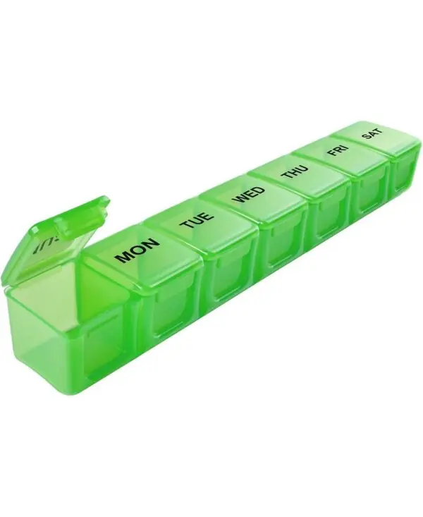 SUKUOS Extra Large Day Pill Organizer Easy To Open - Green
