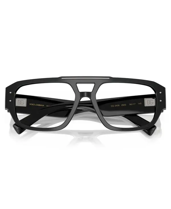 Dolce & Gabbana Aviator Eyeglasses - Brushed Black