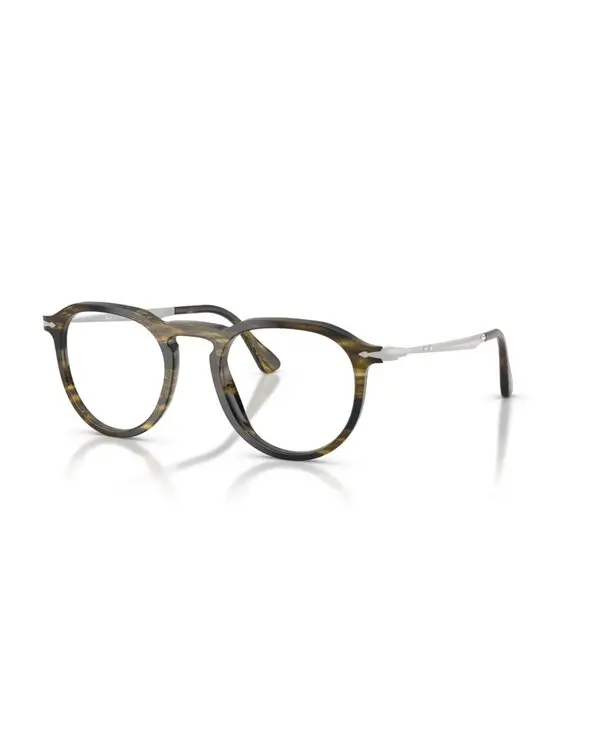 Persol Pier Eyeglasses - Striped Black Olive Green
