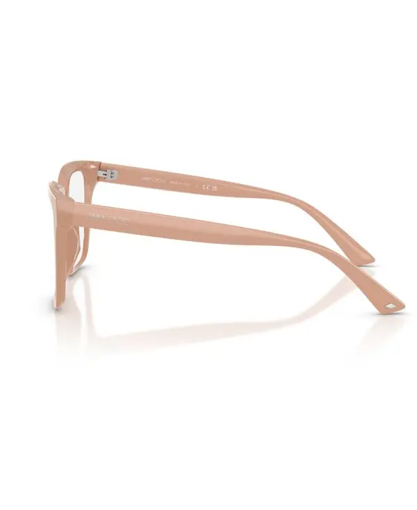 JIMMY CHOO Wide Acetate Square Frame Eyeglasses - Pink