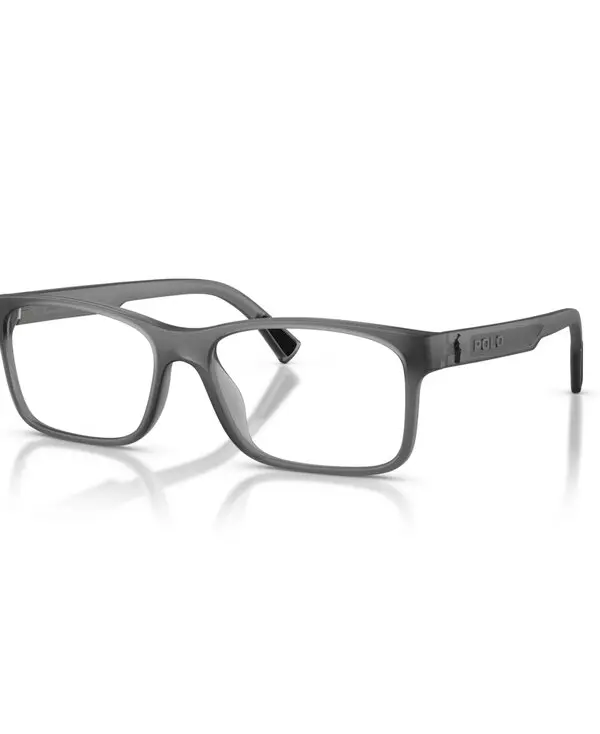 Polo Ralph Lauren Rectangle Full Rim Eyeglasses - Matte Transparent Gray