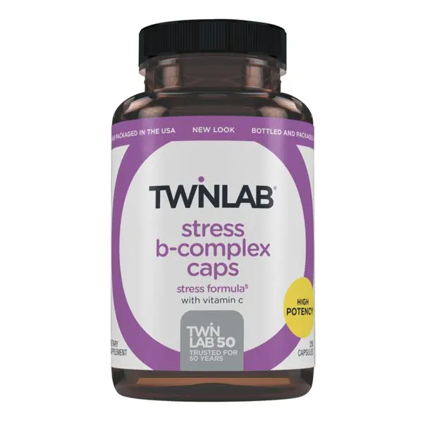 TWINLAB Stress B-complex Caps Energy Support Supplement With Vitamin B12 And B6-250 Capsules - Brown