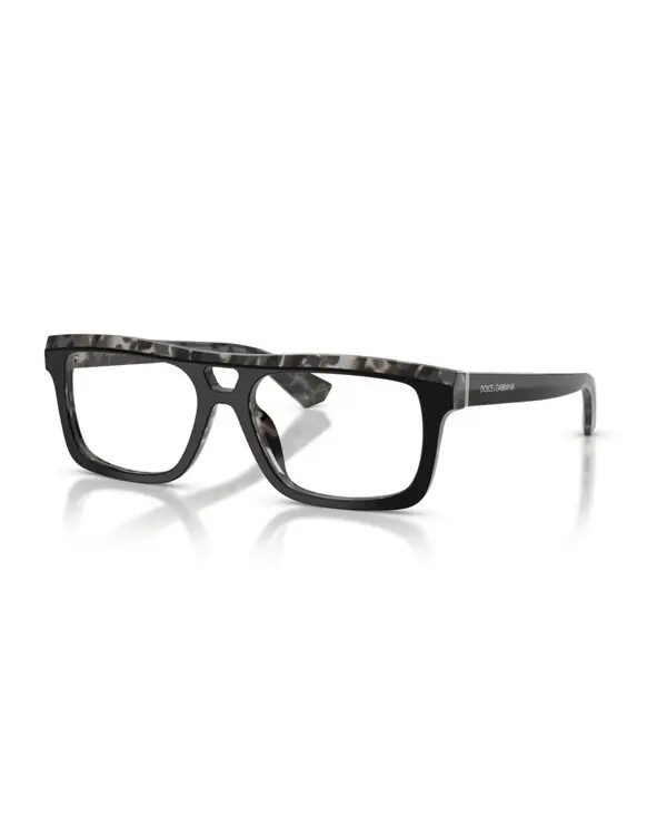 Dolce & Gabbana Square Eyeglasses - Black On Gray Havana