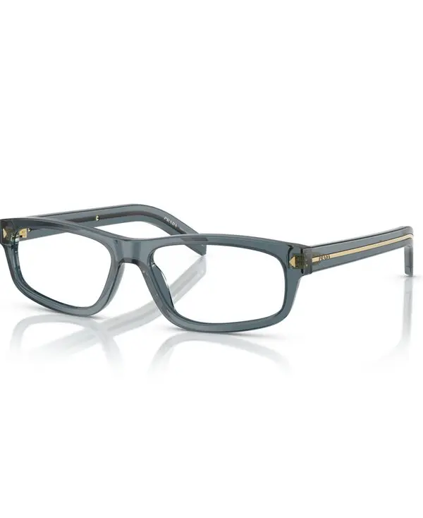 Prada Rectangle Full Rim Eyeglasses - Transparent Ocean
