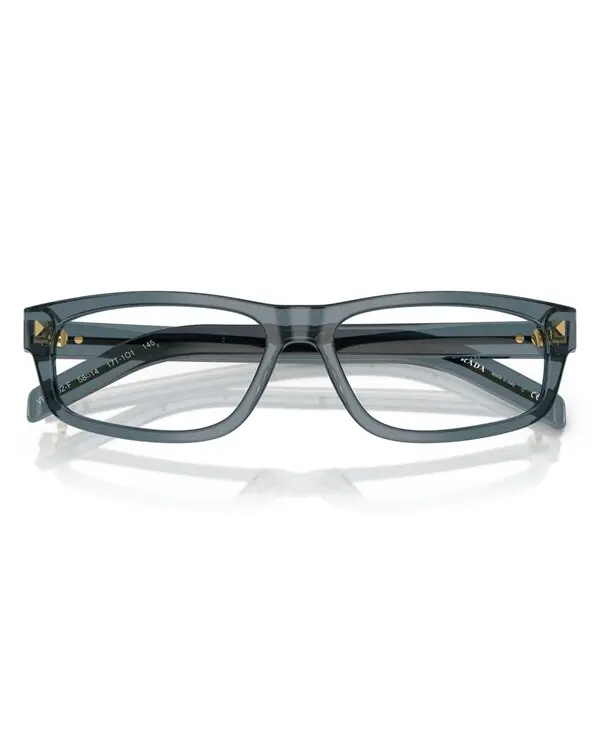 Prada Rectangle Full Rim Eyeglasses - Transparent Ocean