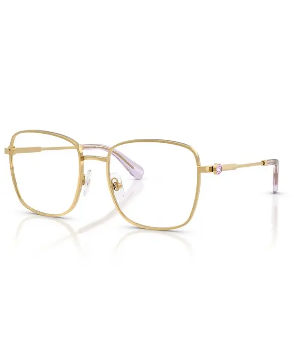 SWAROVSKI Square Eyeglasses With Embellished Temples - Gold