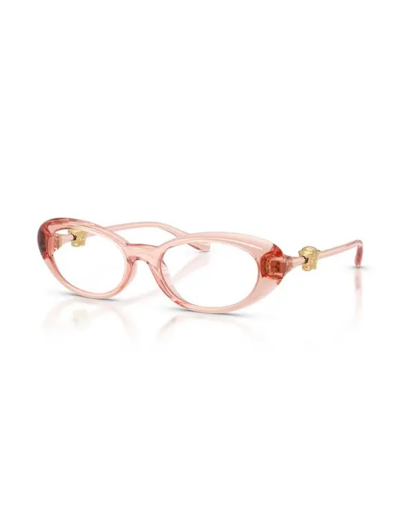 Versace Oval Eyeglasses - Transparent Rose