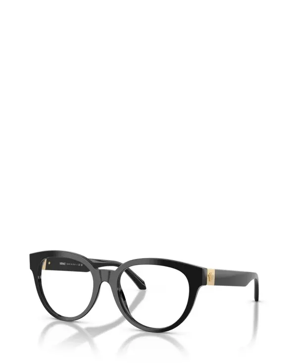 Versace Round Full Rim Eyeglasses - Black
