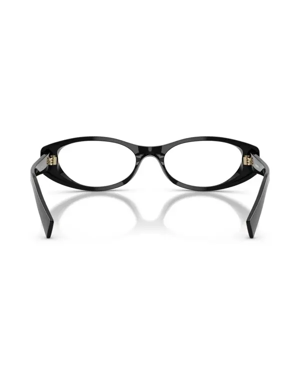 Miu Miu Oval Eyeglasses With Spoiler Design - Black