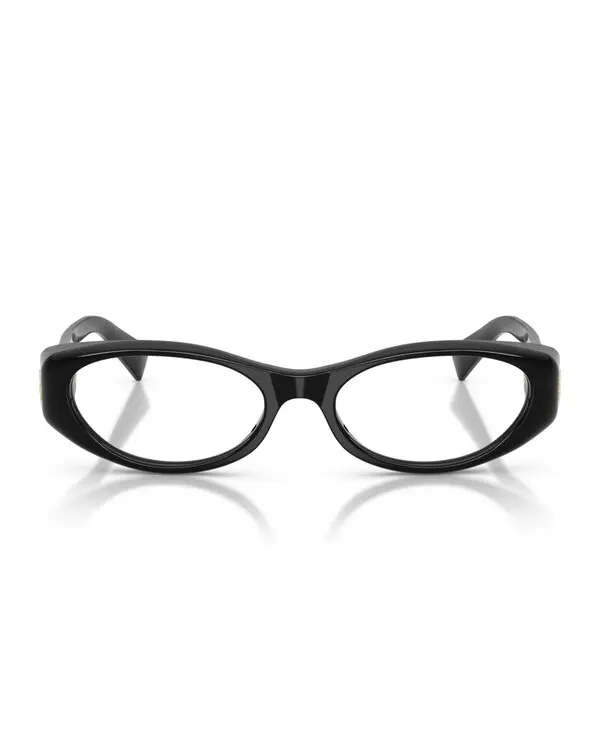 Miu Miu Oval Eyeglasses With Spoiler Design - Black