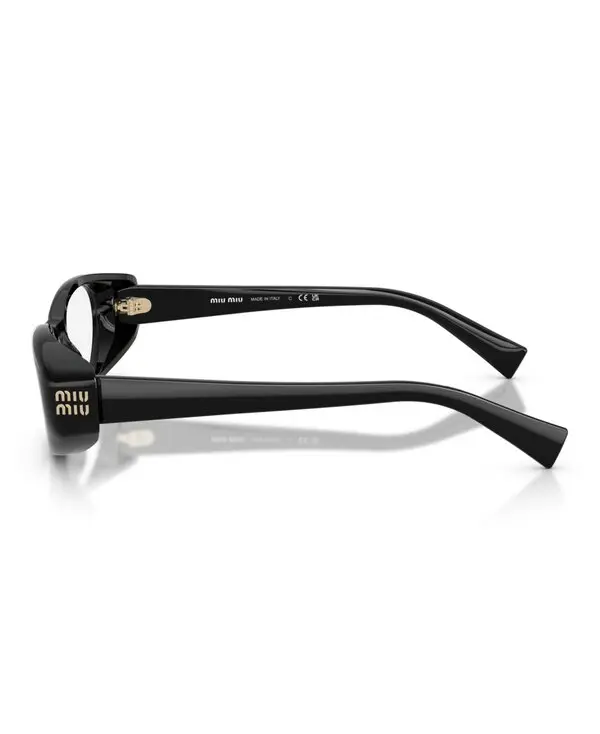 Miu Miu Oval Eyeglasses With Spoiler Design - Black