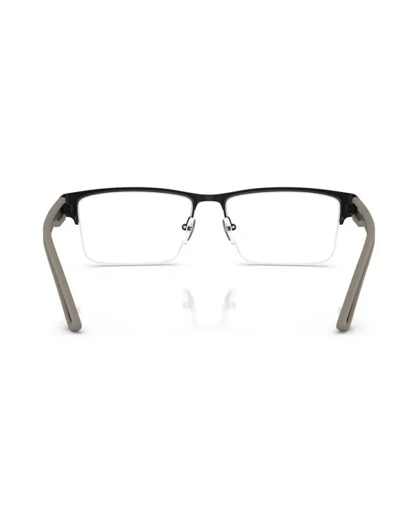 Emporio Armani Rectangle Semi-rim Eyeglasses - Rubberized Matte Black