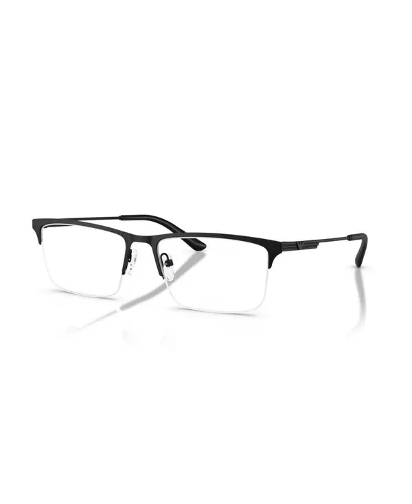 Emporio Armani Half Rim Eyeglasses Square Frame - Matte Black