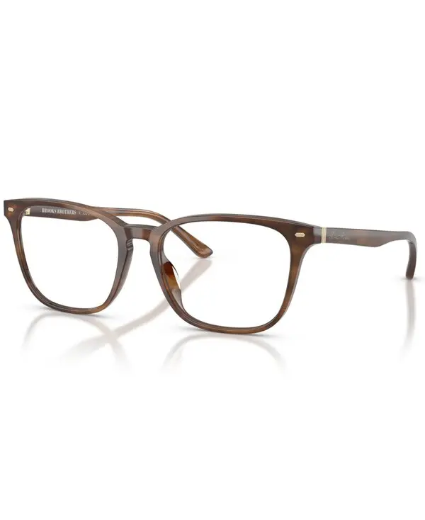 Brooks Brothers Square Eyeglasses - Brown Horn