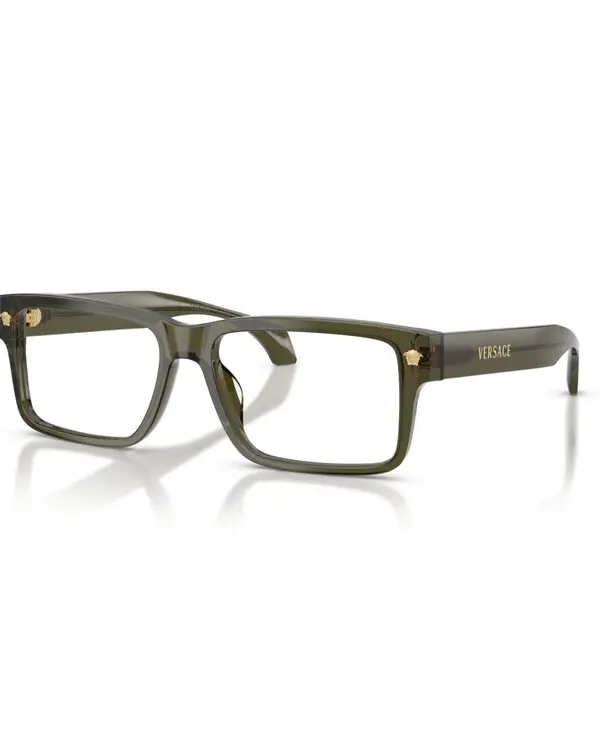 Versace Rectangle Eyeglasses - Dark Green Transparent