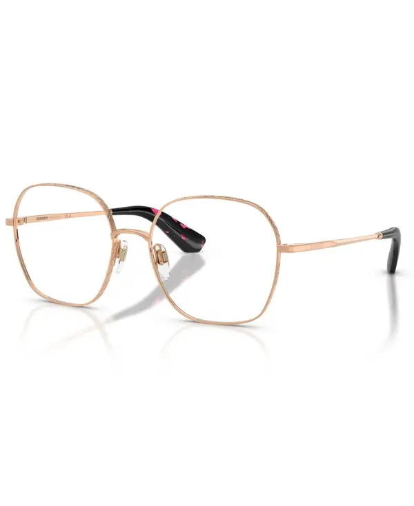 Burberry Full Rim Square Eyeglasses - Rose Gold