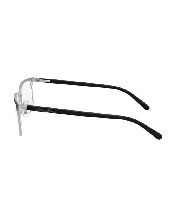 Brooks Brothers Rectangle Half Rim Eyeglasses - Matte Silver