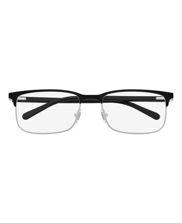 Brooks Brothers Rectangle Half Rim Eyeglasses - Matte Silver