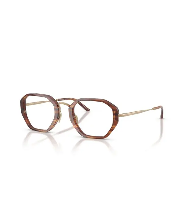 Giorgio Armani Octagon Eyeglasses - Striped Brown