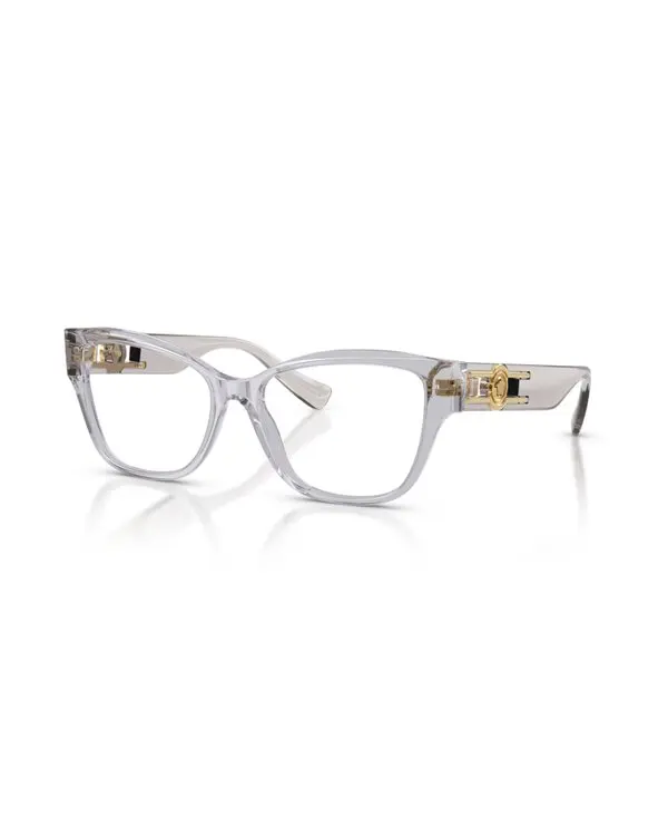 Versace Square Eyeglasses - Light Gray Transparent