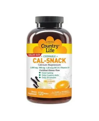 COUNTRY LIFE Calcium With Magnesium Wafers 120 Wafers - No Color