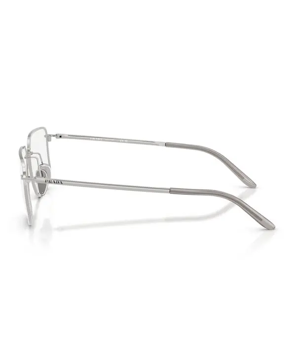 Prada Rectangular Full Rim Eyeglasses - Silver