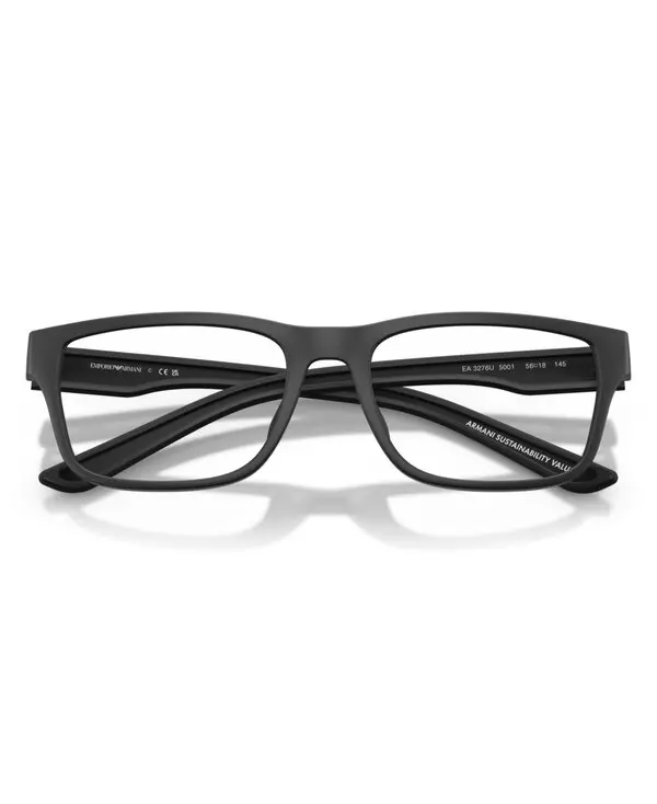 Emporio Armani Pillow Eyeglasses - Rubberized Matte Black