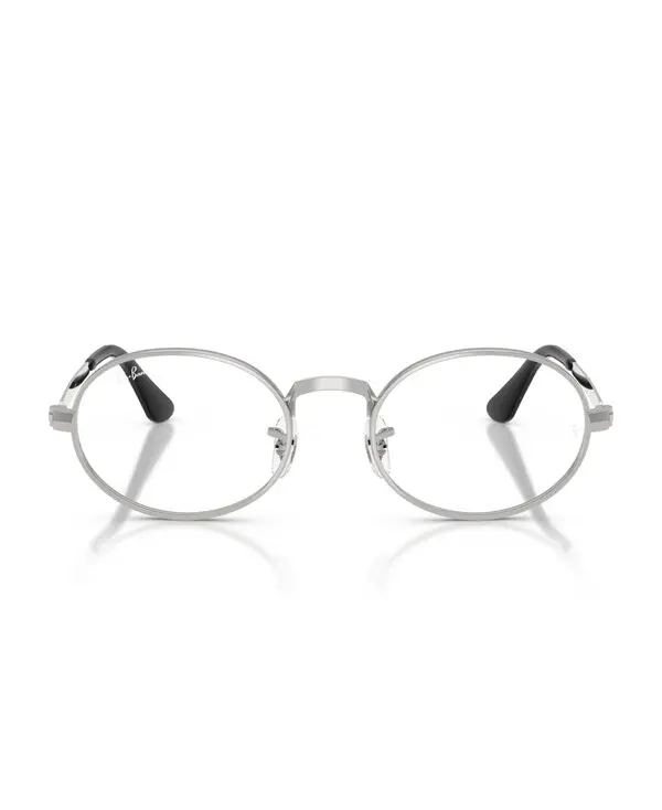 Ray-ban Oval Full Rim Eyeglasses - Silver