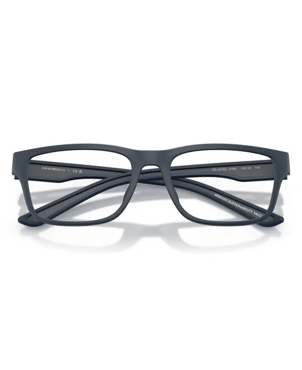 Emporio Armani Pillow Eyeglasses - Rubberized Matte Blue