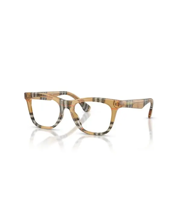 Burberry Square Frame Eyeglasses - Check Sand