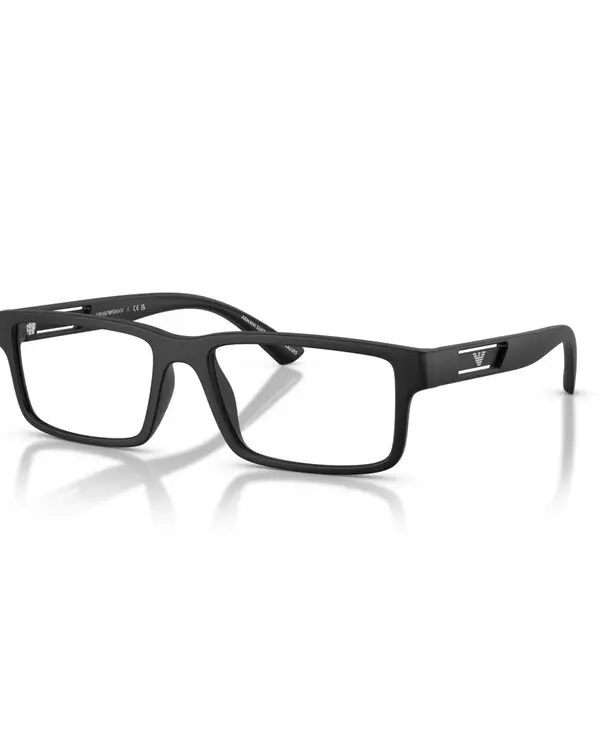 Emporio Armani Rectangle Full Rim Eyeglasses - Matte Black