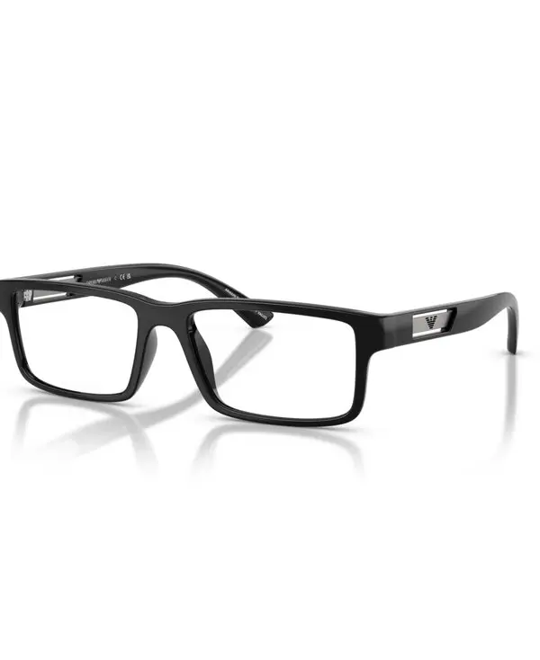 Emporio Armani Rectangle Eyeglasses - Shiny Black