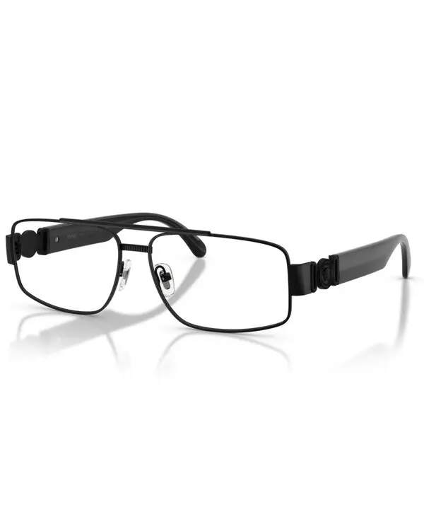 Versace Rectangle Full Rim Eyeglasses - Matte Black