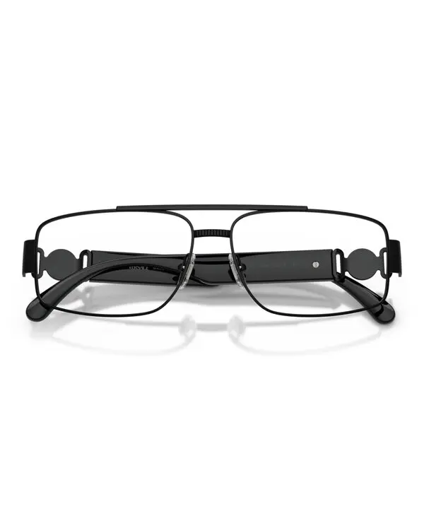 Versace Rectangle Full Rim Eyeglasses - Matte Black