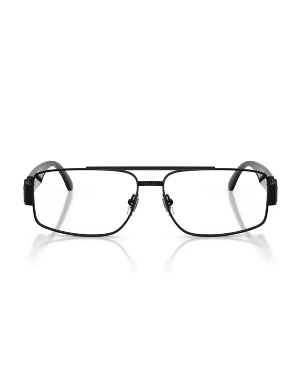 Versace Rectangle Full Rim Eyeglasses - Matte Black