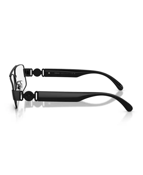 Versace Rectangle Full Rim Eyeglasses - Matte Black