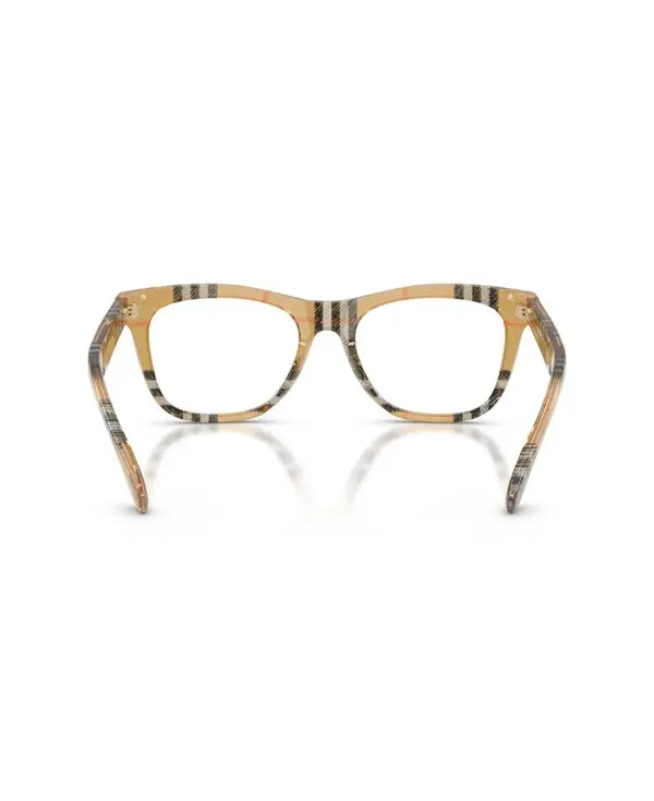 Burberry Square Frame Eyeglasses - Check Sand