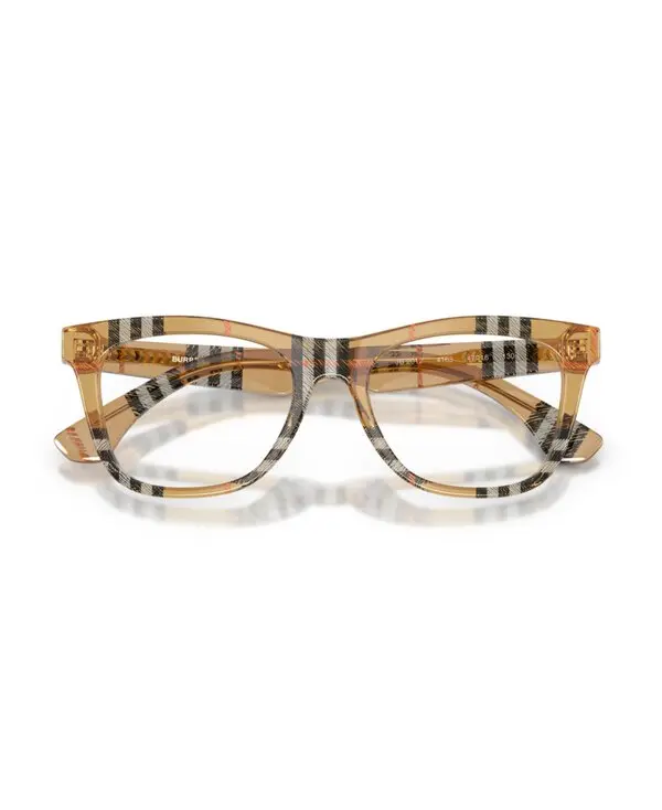 Burberry Square Frame Eyeglasses - Check Sand