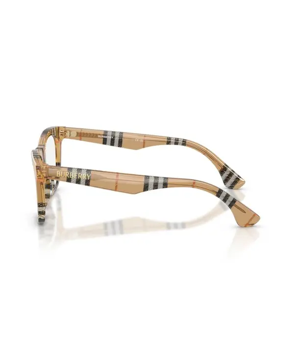 Burberry Square Frame Eyeglasses - Check Sand