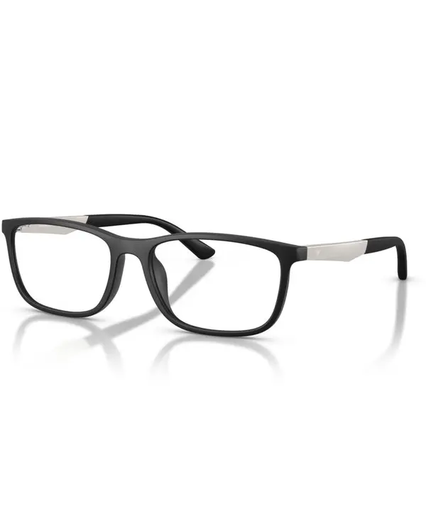 Emporio Armani Rectangle Full Rim Eyeglasses - Matte Black