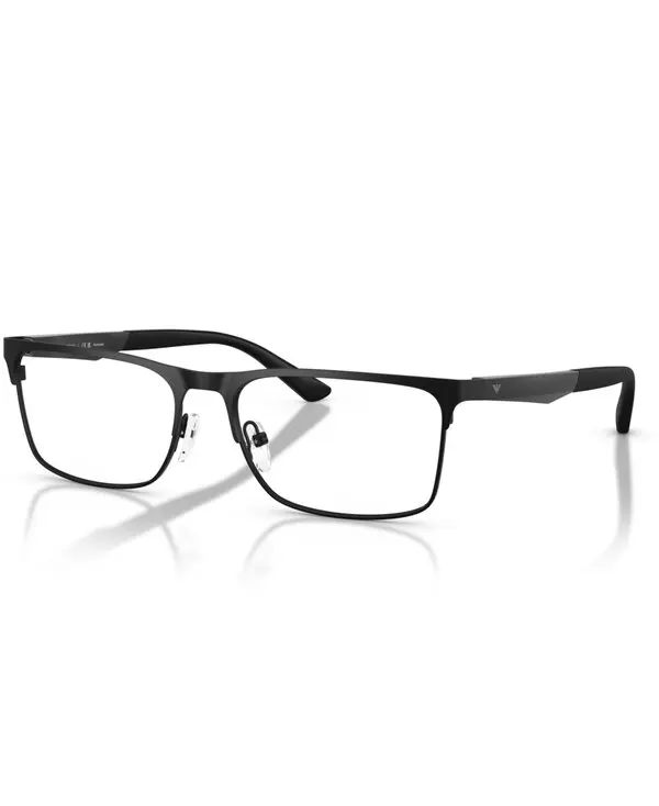 Emporio Armani Rectangle Full Rim Eyeglasses - Matte Black