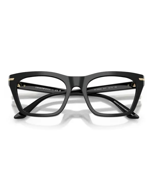 Emporio Armani Cat Eye Eyeglasses - Shiny Black