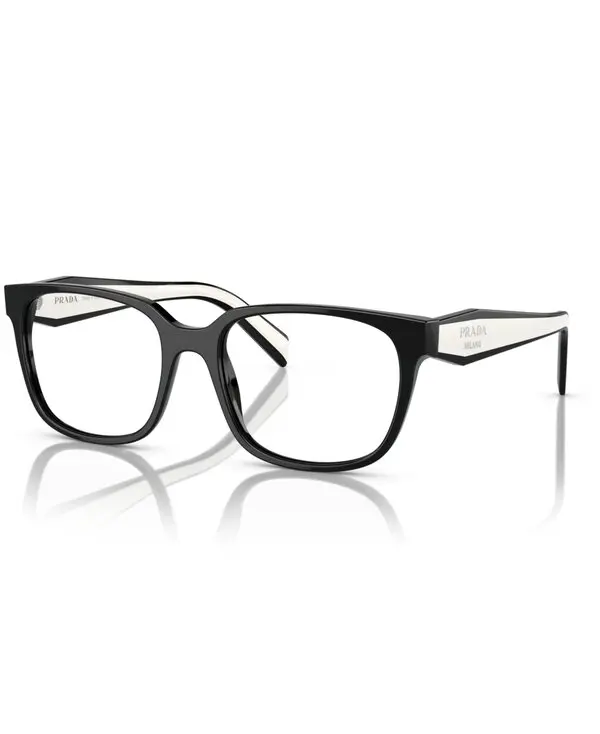 Prada Rectangle Acetate Eyeglasses - Black